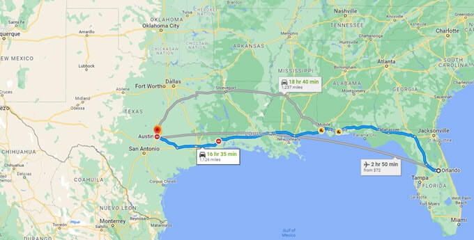 Shipping a Car From Florida to Texas